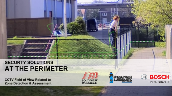 Security Camera Field of View Related to Perimeter Zone Detection Distances