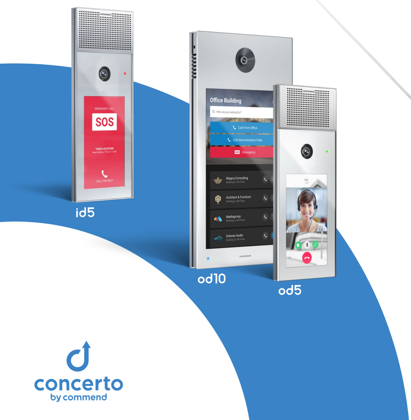 Touch Screen Intercom by Commend: od10, id5, and od5